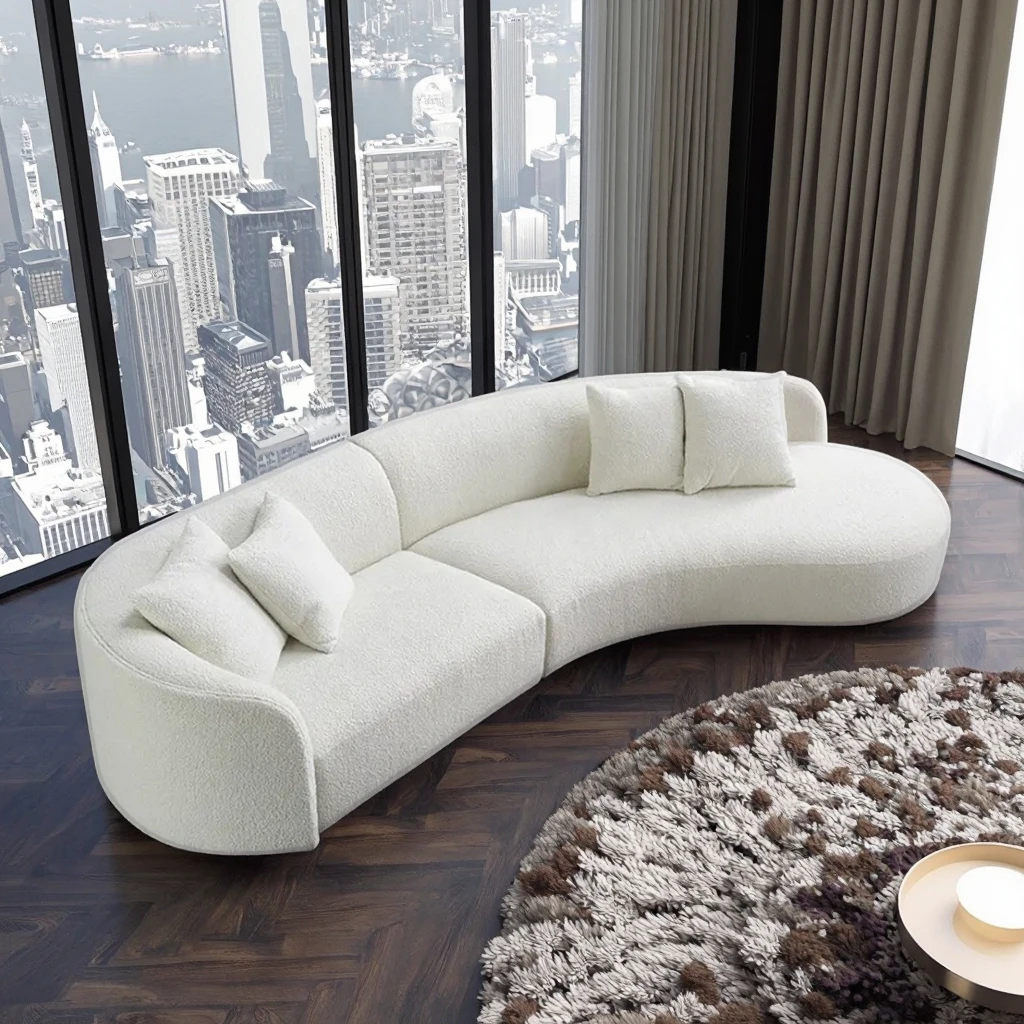 Modern Design Curved Sofa Set Living Room Furniture Luxury Hotel Lobby ...