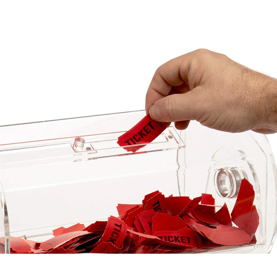 Clear Spinning Raffle Box Hand Crank Wheel Spinner Lottery Machine ...