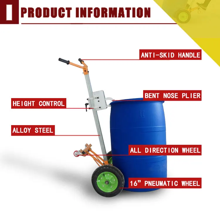 Eagle Grip Small Portable Hand Drum Truck With Big Rubber Tyrer Fuel ...