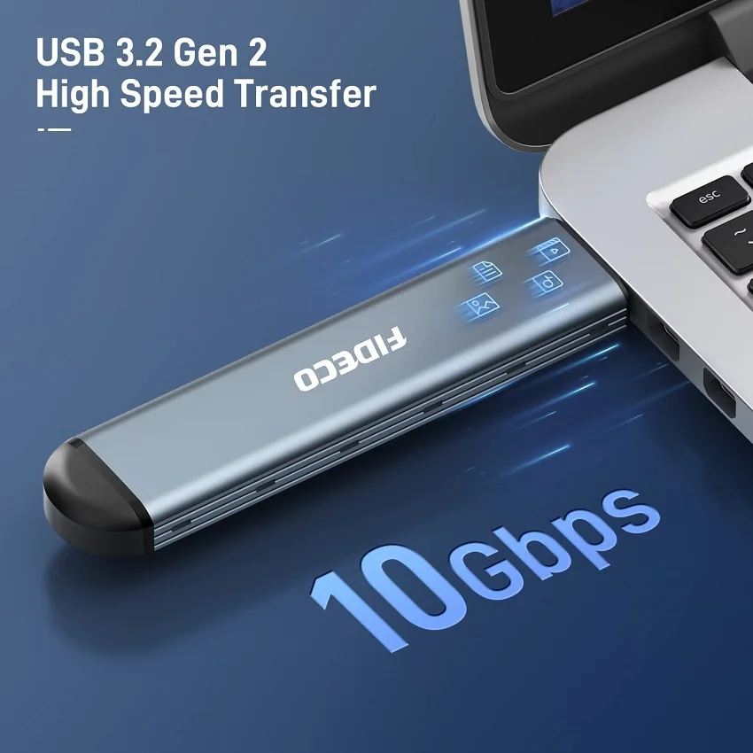Fideco M2 Nvme Ssd Enclosure For Laptop Usb 3.2 M.2 Nvme Pcie Ssd ...