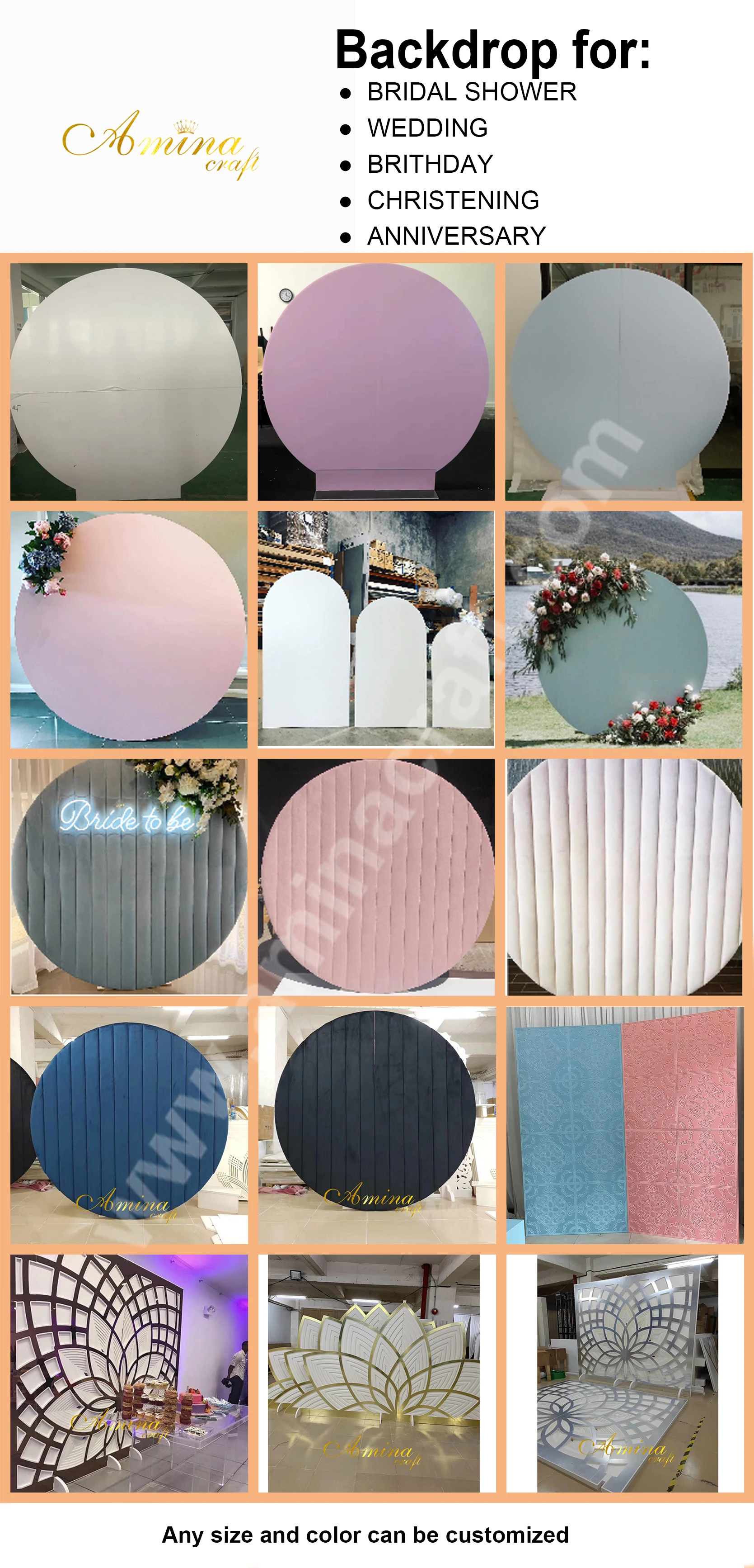 Amina Craft Acrylic Pink Arches Backdrop For Decoration Backdrop Arch ...