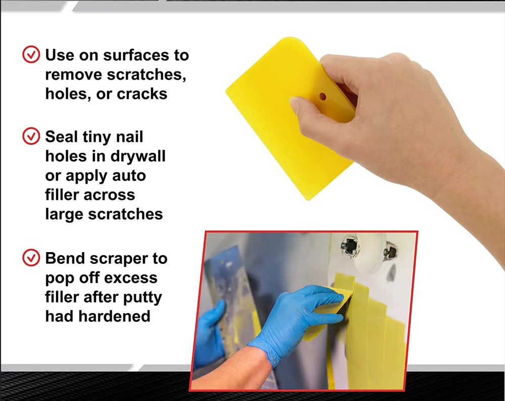 3 Sizes Reusable Plastic Puddy Scraper Set DIY Automotive Body Filler ...