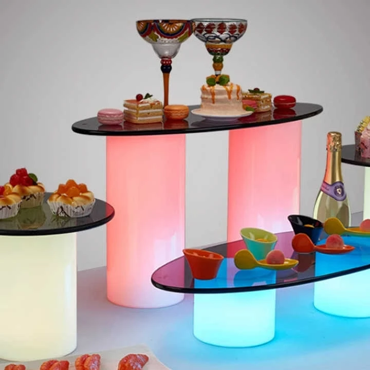 Built in LED Light Acrylic Buffet Display Stand Catering Food Display ...