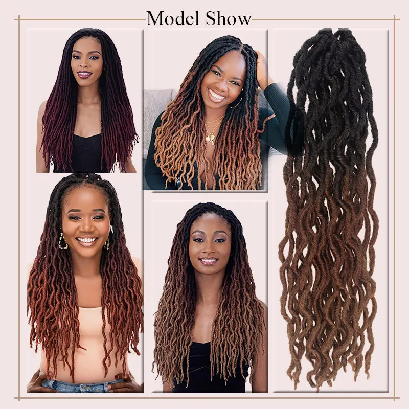 Synthetic Wavy Gypsy Locs Hair Nu Soft Faux Locs Crochet Jumbo Crotchet ...