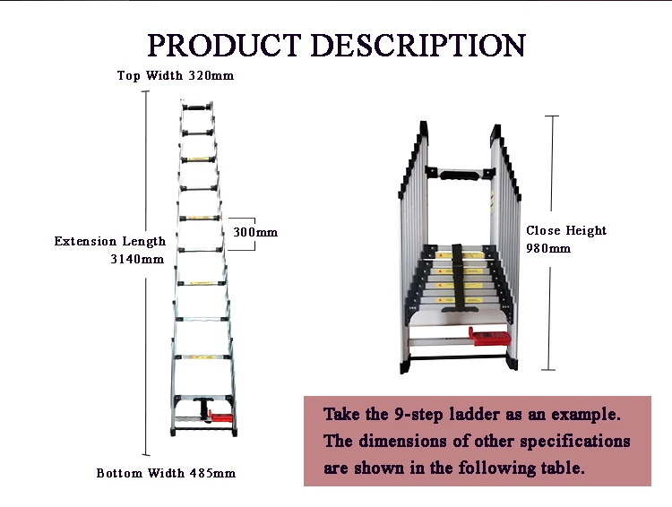 Extension Combination Ladder Top Quality Folding Sale Max Surface ...
