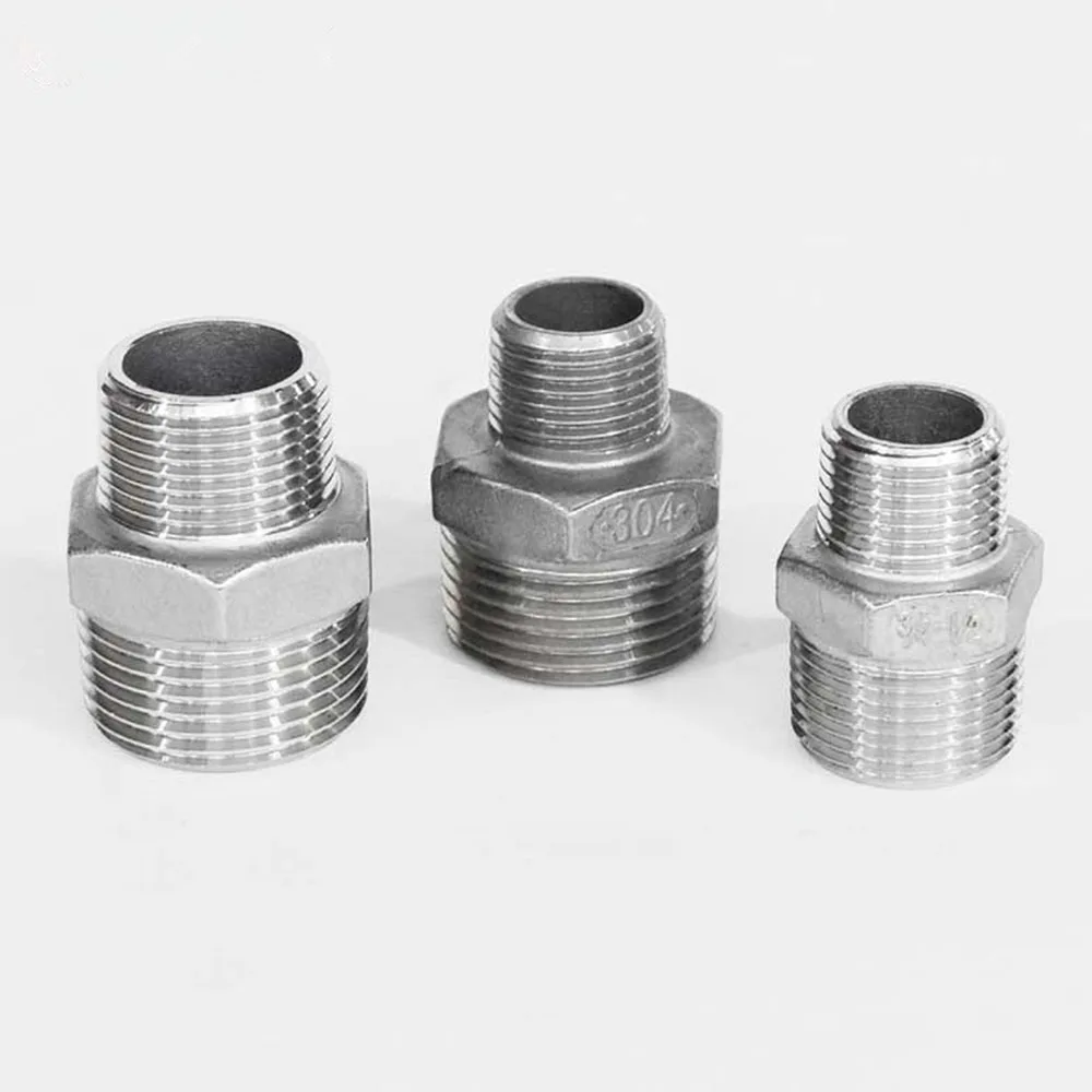 Stainless Steel Equal Male Thread Pipe Fitting Hydraulic Hex Nipple BSP ...