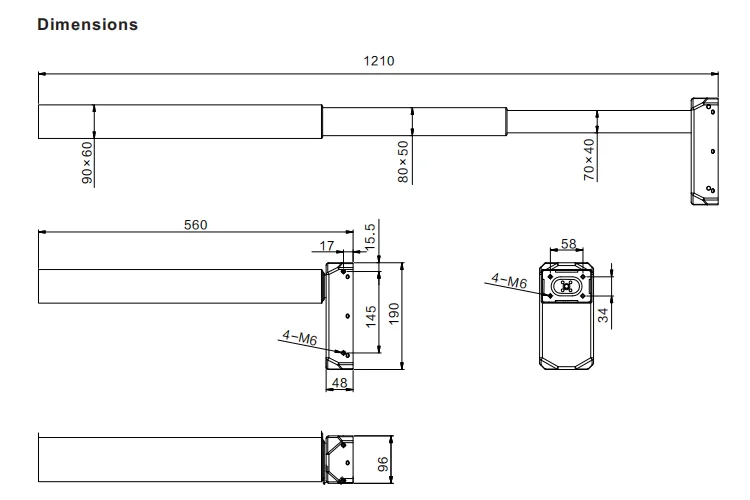 JIECANG JS36DR3-3-S Telescopic Lifting Column for Office Desks