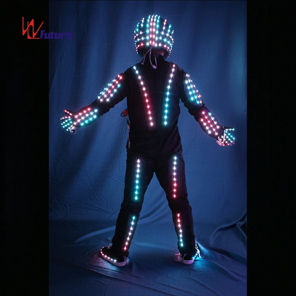 Costume de robot LED polychrome coloré lumineux brillant porte des ...