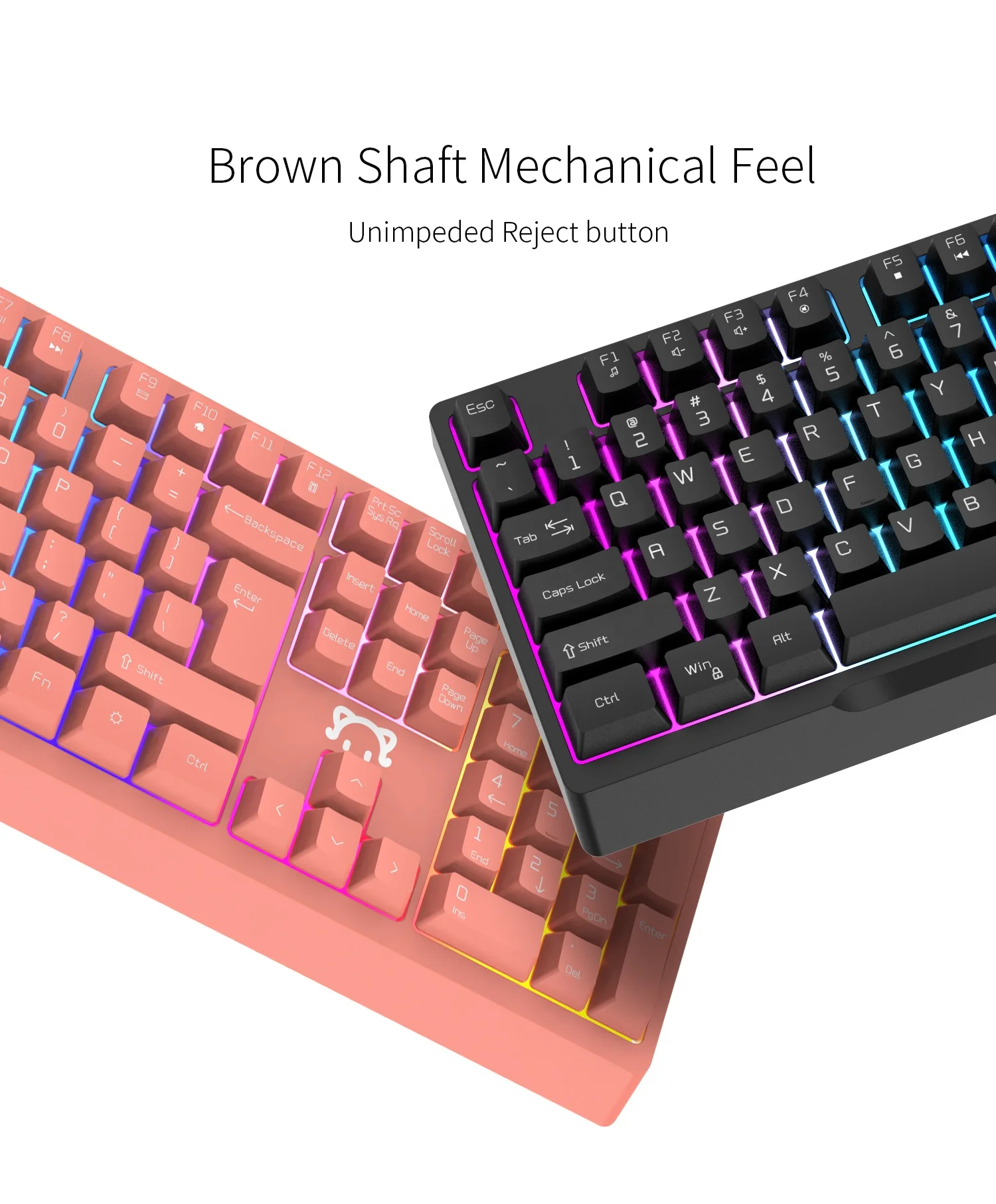 Stk090 Ergonomic Mechanical Gaming Keyboard Rgb Membrane 19-key No ...