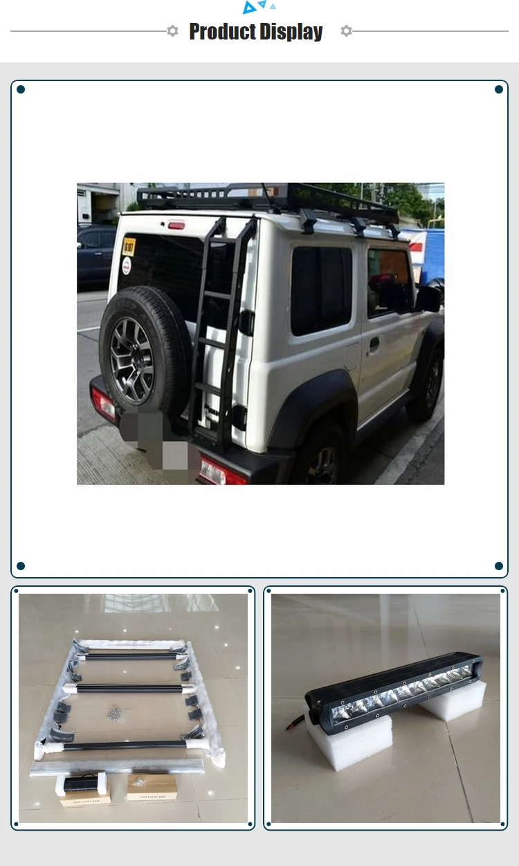 Aluminum Alloy Roof Rack With Light & Rear Ladder For Suzuki Jimny 2019 ...