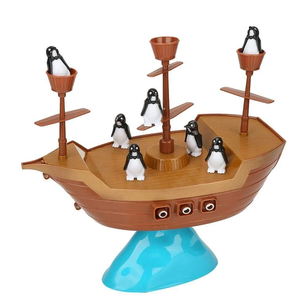 707-61 Desktop Pirate Boat Penguin Balance Game Child Parent ...