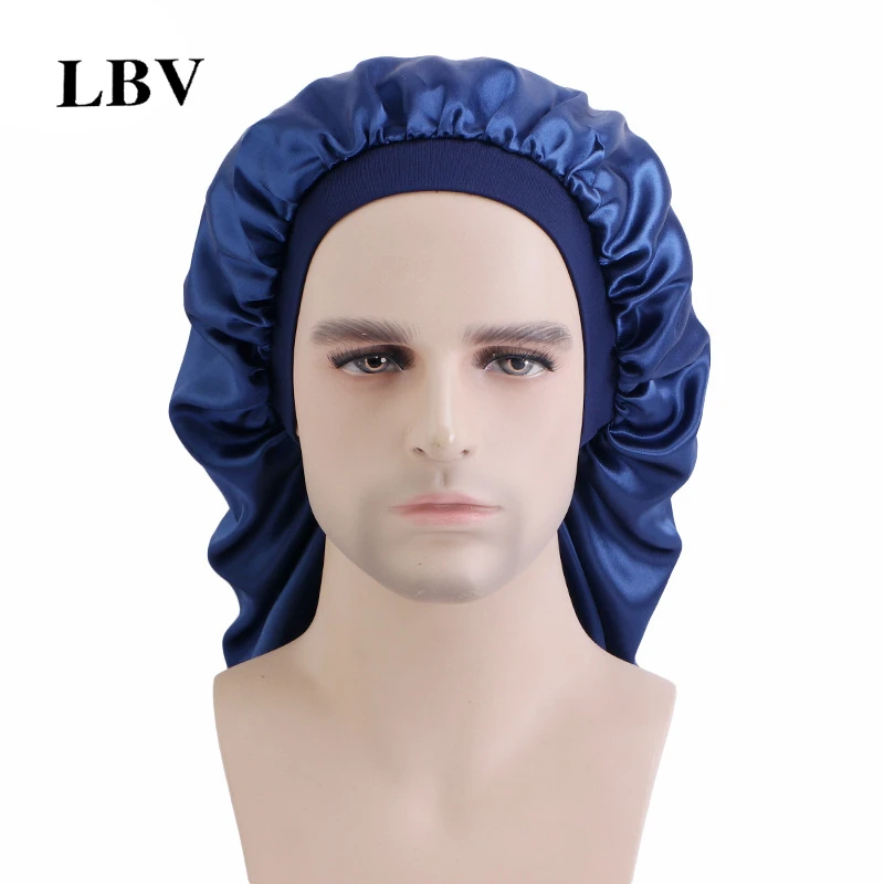 Mens Braid Bonnets Custom Satin Long Hair Sleeping Cap Double Layer ...
