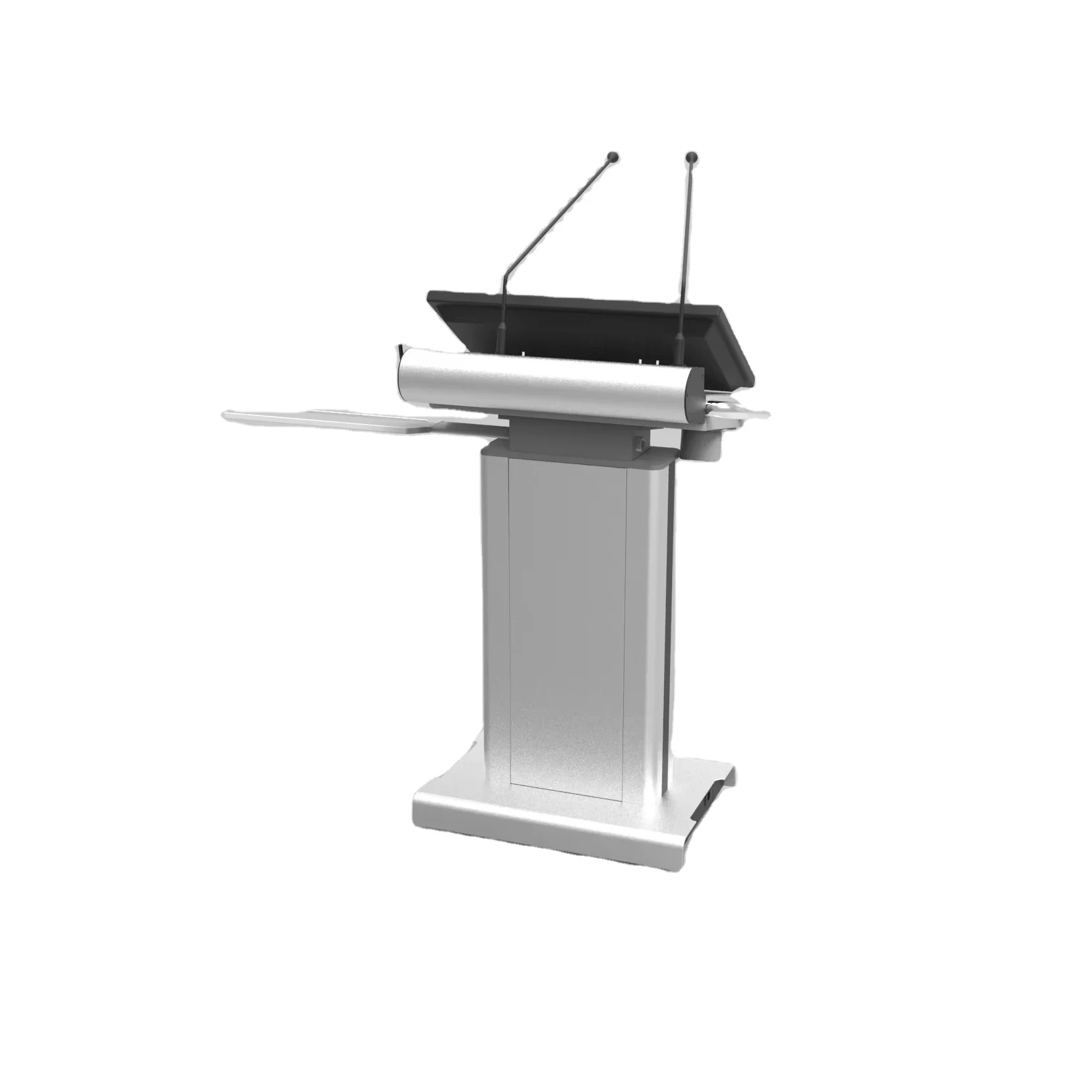 Electric Height-Adjustable Podium with Dual LCD Screens