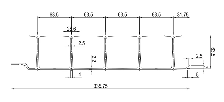 Aluminum Ventilation T Floor Spare Parts for Reefer Containers