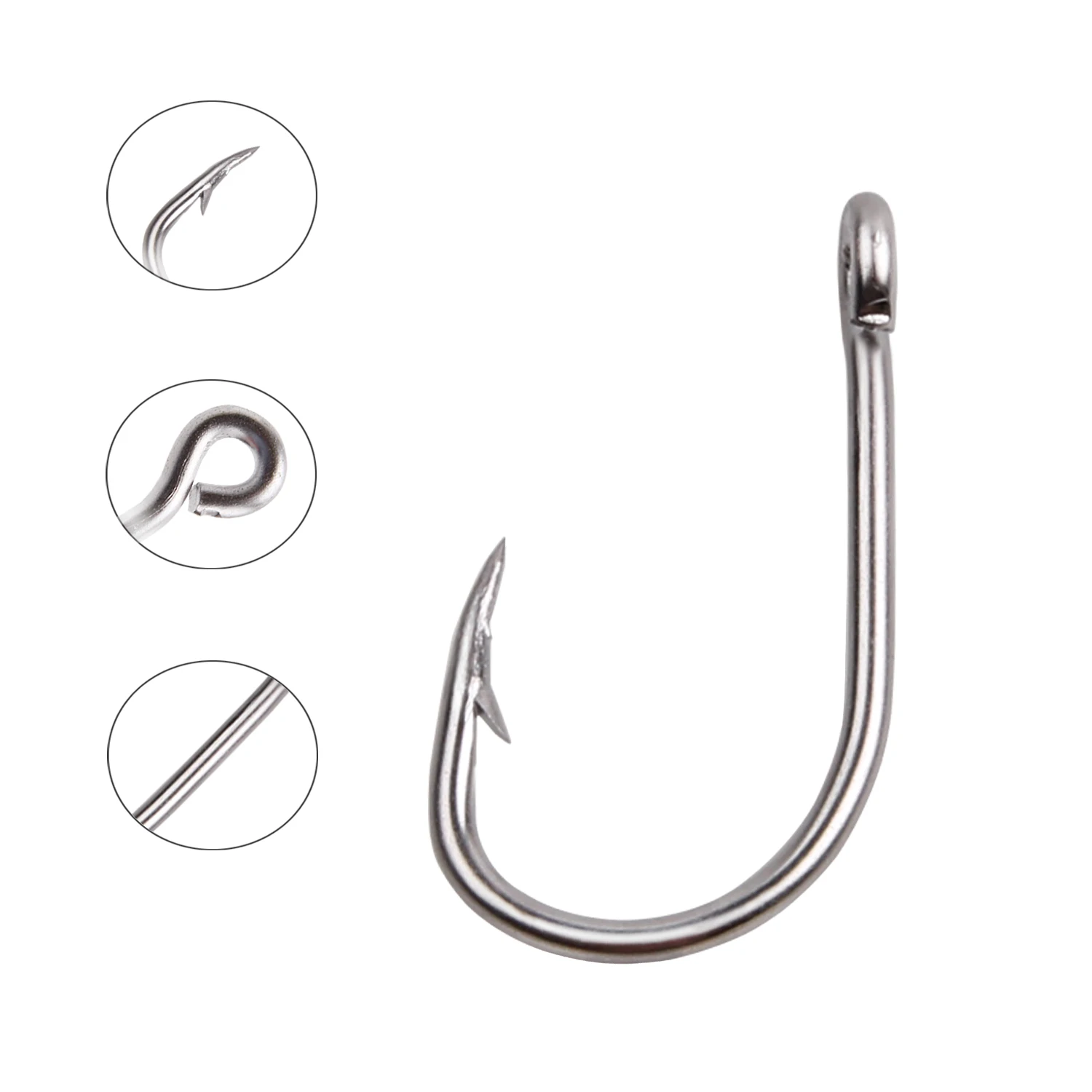 100pcs 9260 Stainless Steel Barbed Fishing Hooks for Freshwater and ...