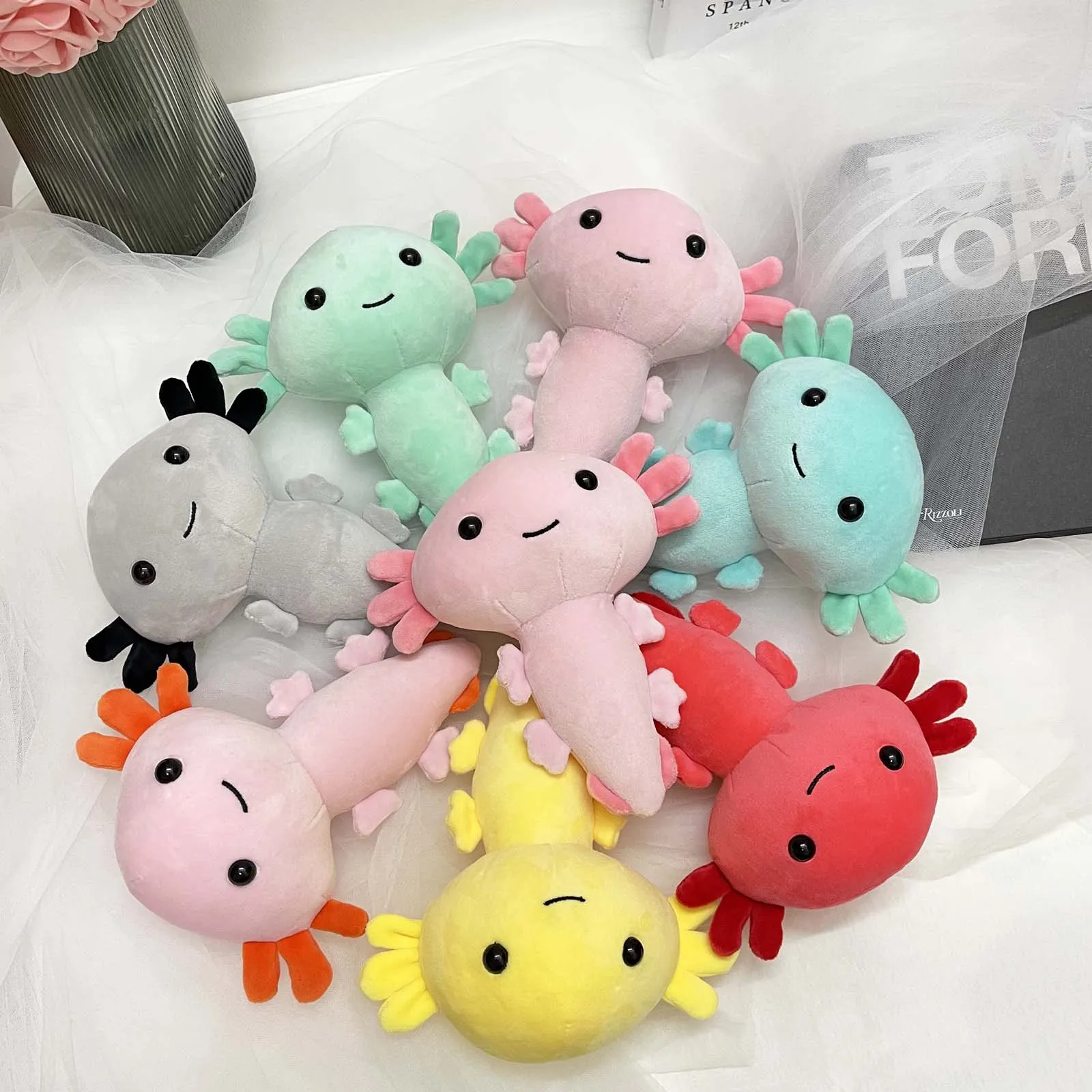 Kawaii 20cm Axolotl Plush Toy Cartoon Cute Animal Stuffed Plush Doll ...