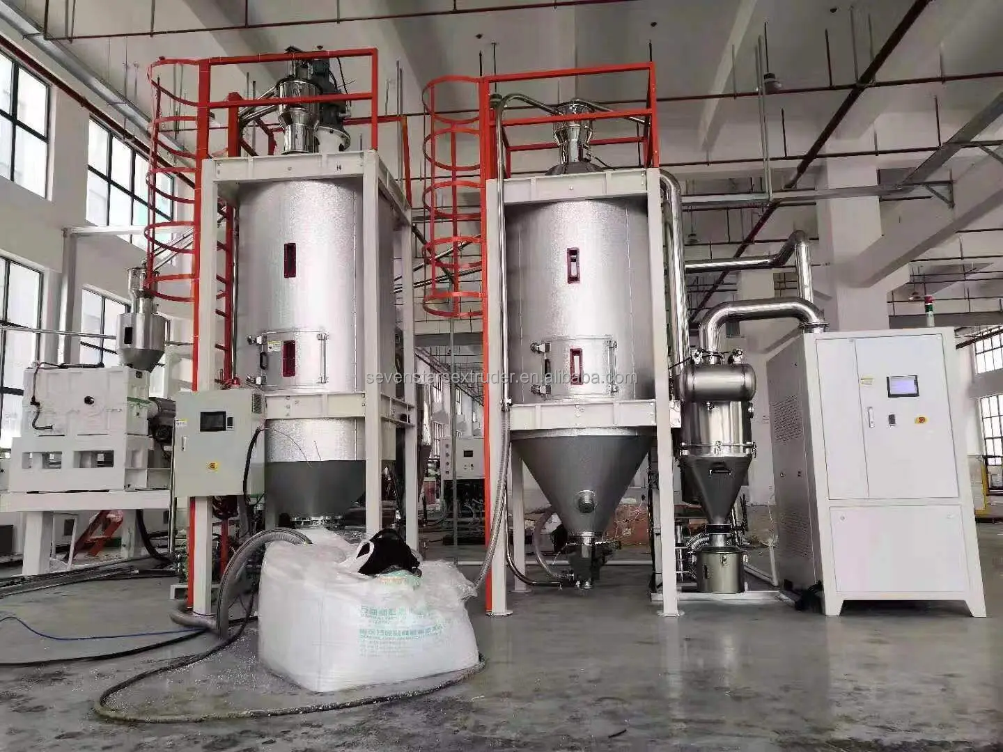 PET Plastic Flakes Crystallizer Dryer Machine - 1200kg Capacity