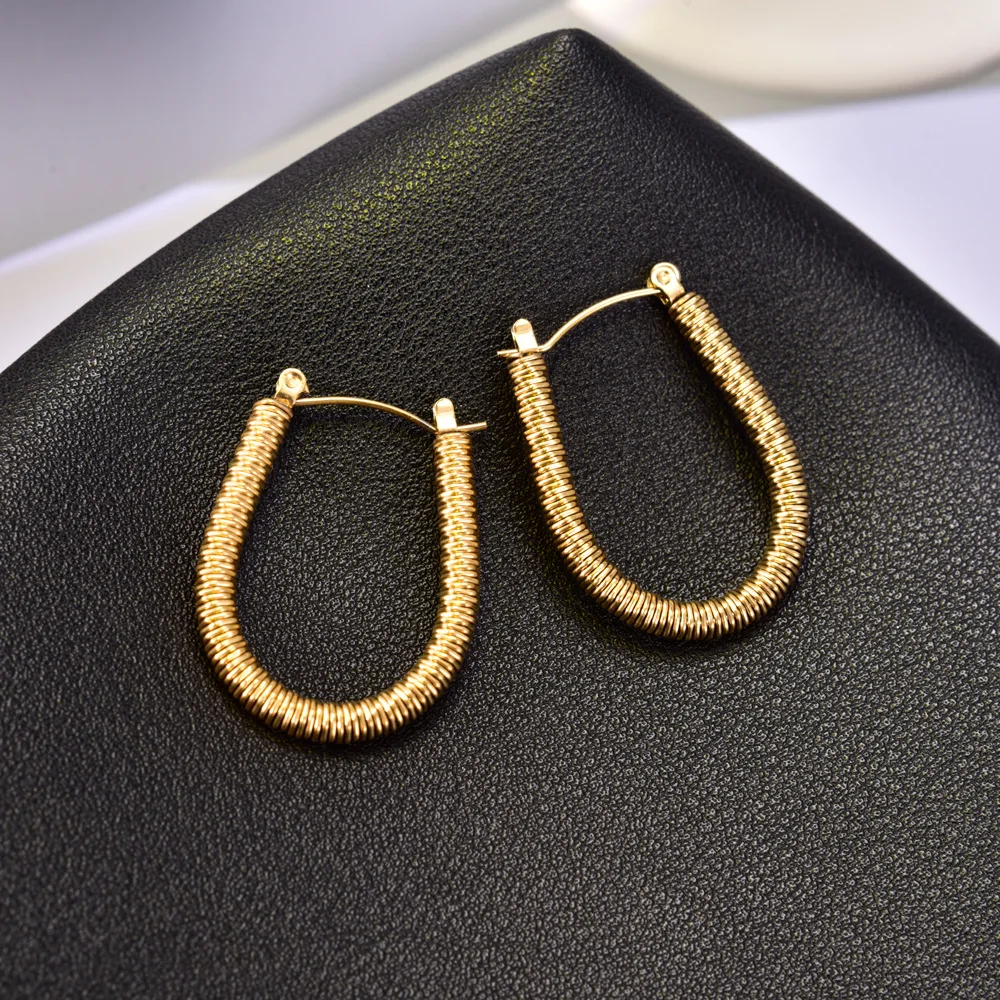 Rfjewel 2024 New Trendy Twisted Rope U-shaped Spring Stainless Steel ...