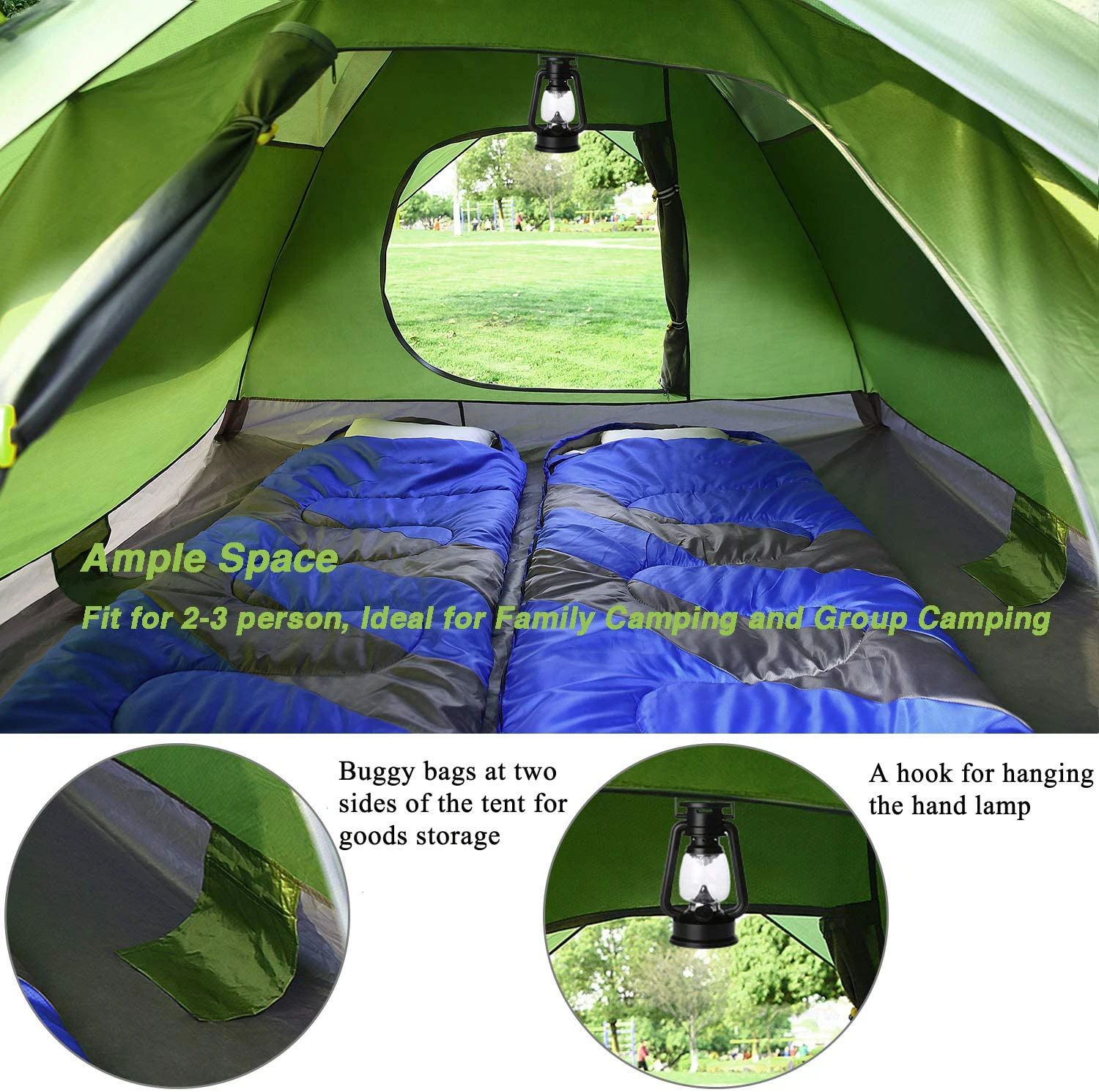 Double Layer Automatic Hydraulic Tent 3-4 Person Instant Setup ...