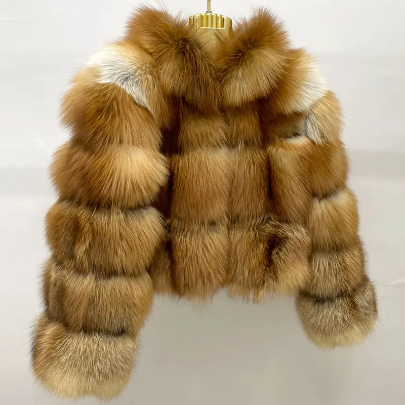 Custom Natural Color Short Hooded Fashion Winter Warm Women's Real Red Fox Fur Coat - Buy Real ...