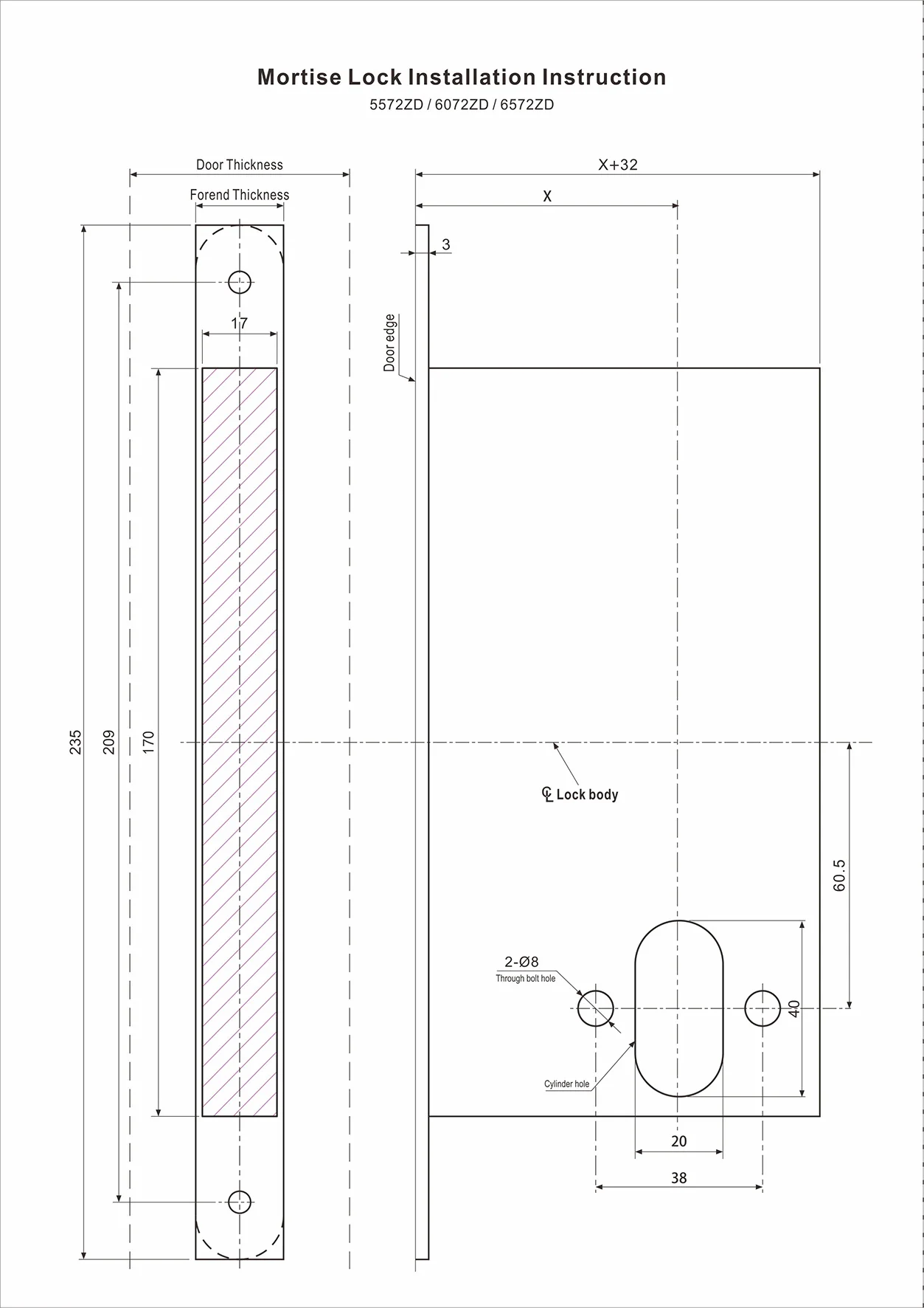 60mm Backset Dead Lock On Storage Room Stainless Steel 304 Dead Lock ...