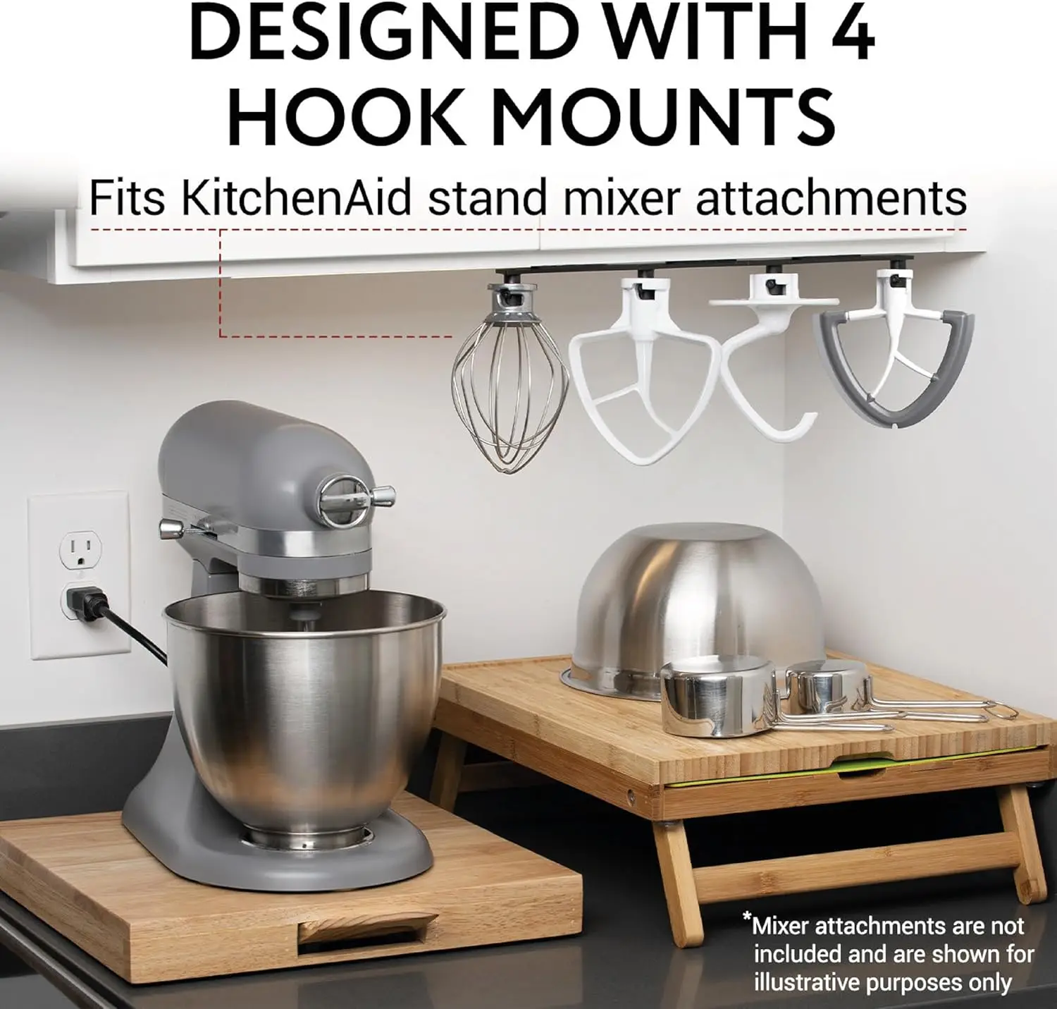 Plastic Stand Mixer Attachment Storage Organizer Compatible with ...