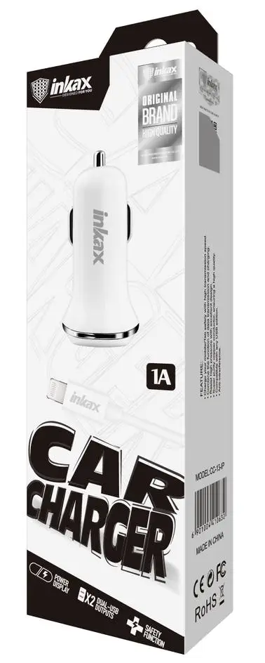 Inkax 2 Usb 5v 1a Charging Car Charger Universal Compatibility