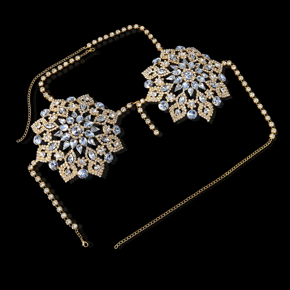Sexy Bras Big Diamonds Shiny Rhinestones Luxury Women's Body Jewelry ...
