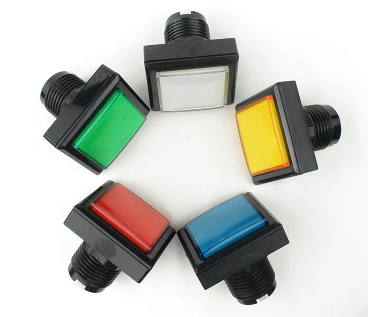 12 Volt Push Touch Button Switch Rectangle LED Arcade Buttons