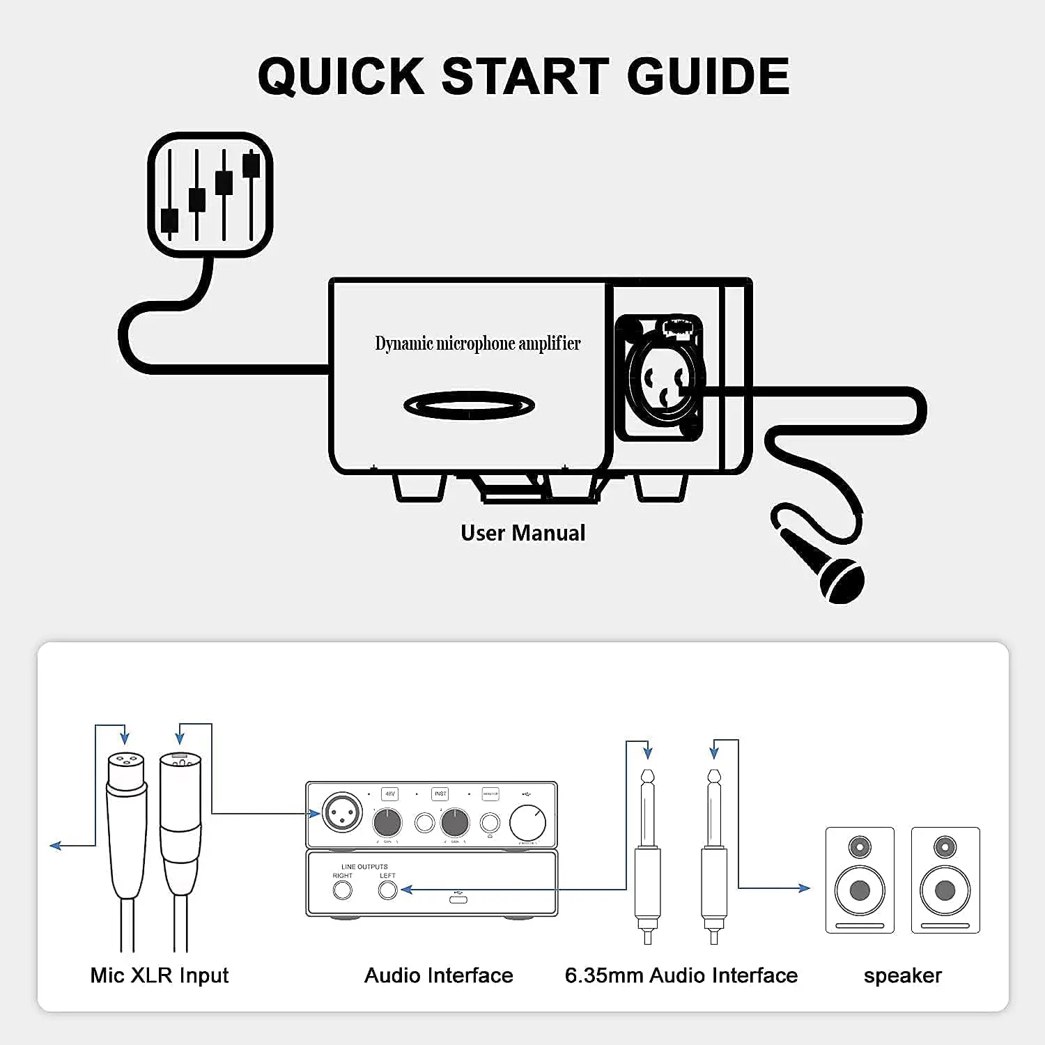 Dynamic Mic Activator Microphone Pre Amp Gain Booster +22dB Microphone ...