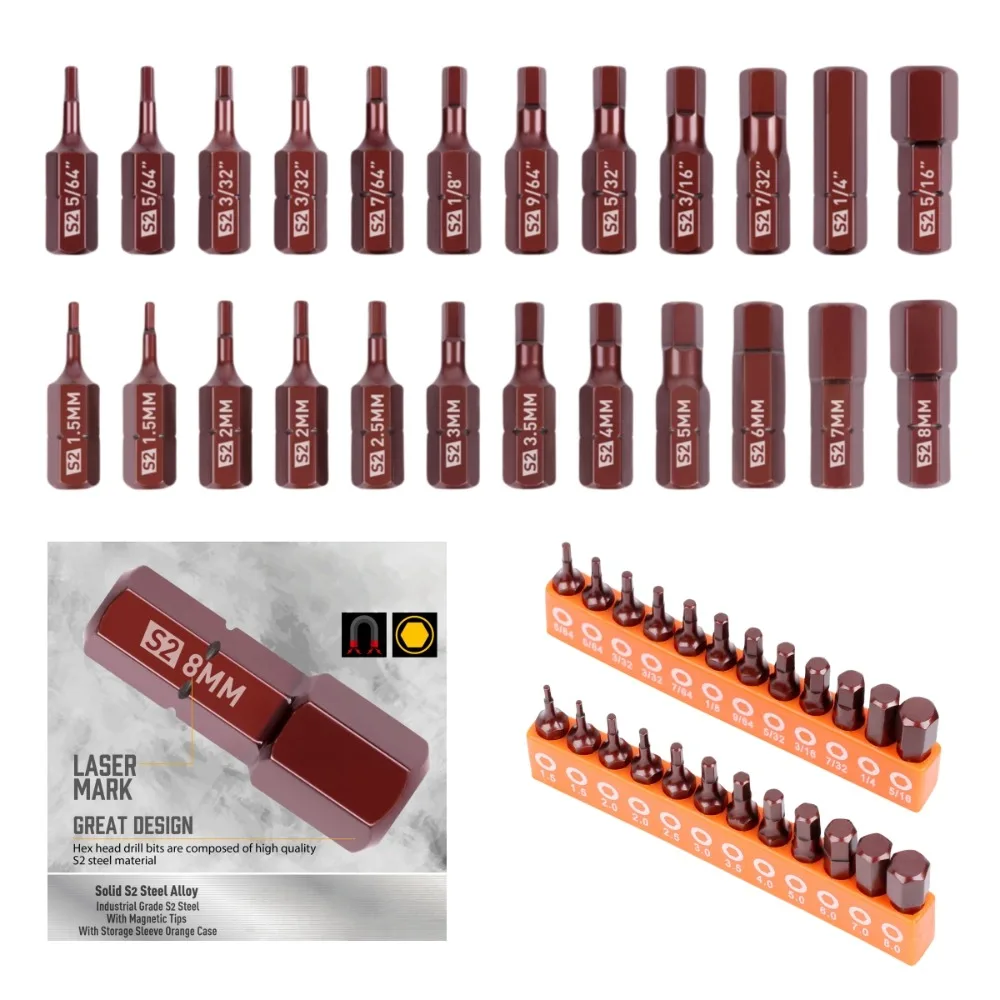 S2 Alloy Steel Hexagonal Screwdriver Socket Kit 25mm Long T-I Type ...