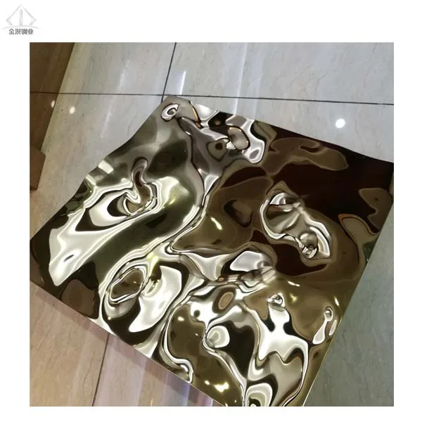 Water Ripple Finish Hammered Golden Stainless Steel Decorative Sheet ...