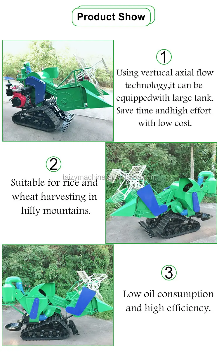 Large Output Capacity Portable Engine Combine Rice Mini Harvester ...