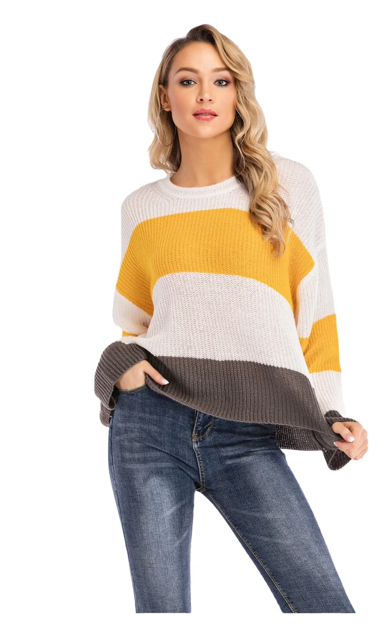 Cute Two Color Sweater Knitting Pattern Pullover - Buy Basic Style ...