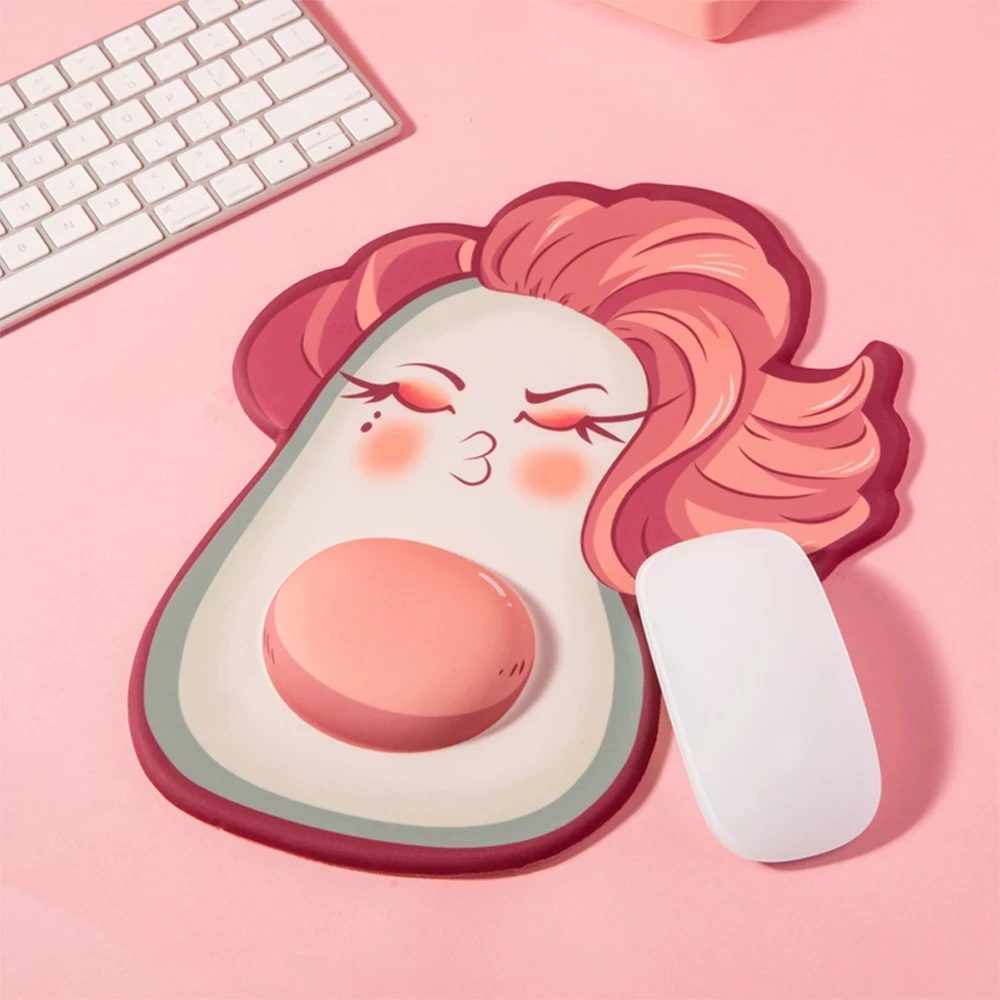 Super Cute 3d Avocado Mouse Pad Soft Silicone Mouse Mat Kawaii Memory ...