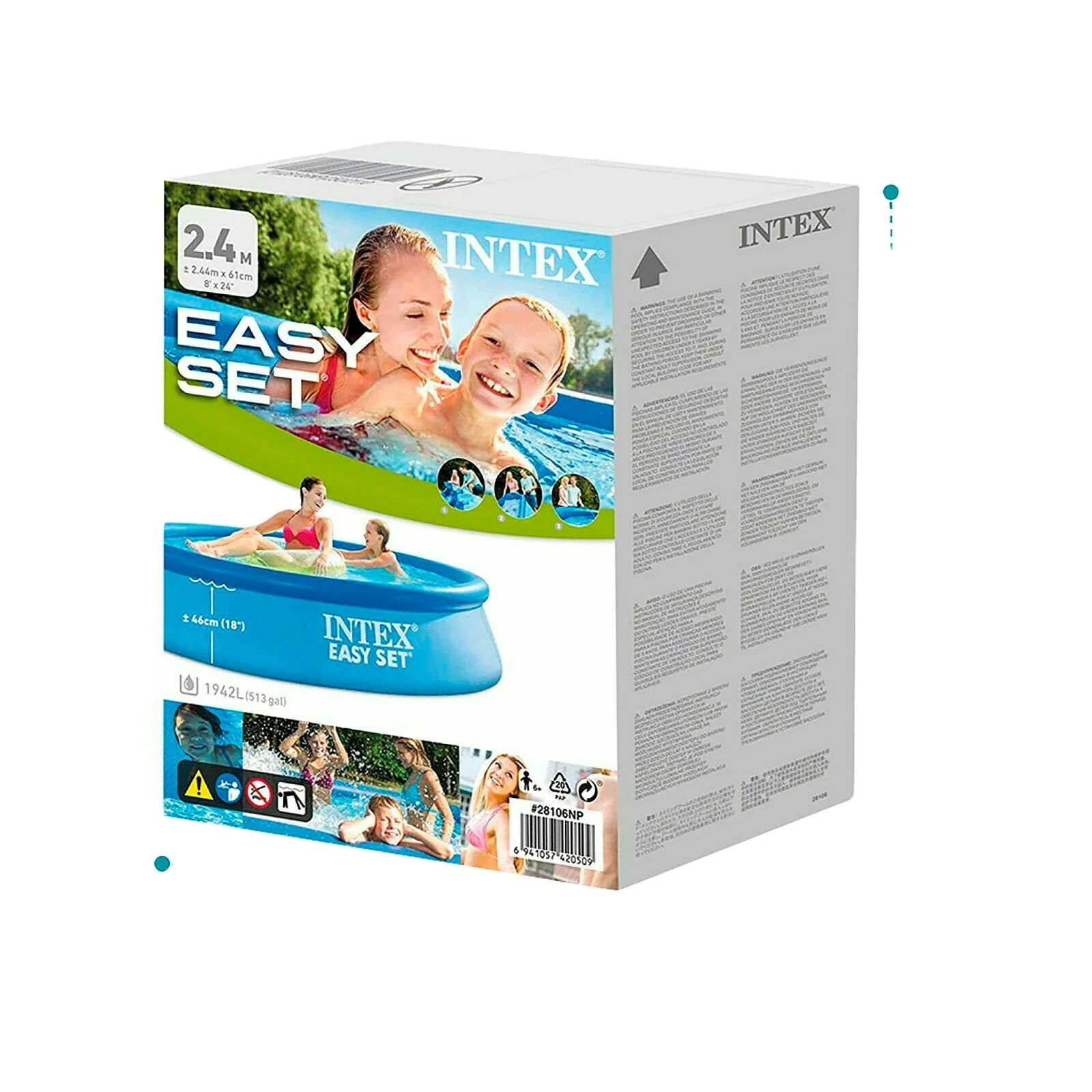 INTEX 28106NP Easyset Pool - 244cm X 61cm Round Swimming Pool