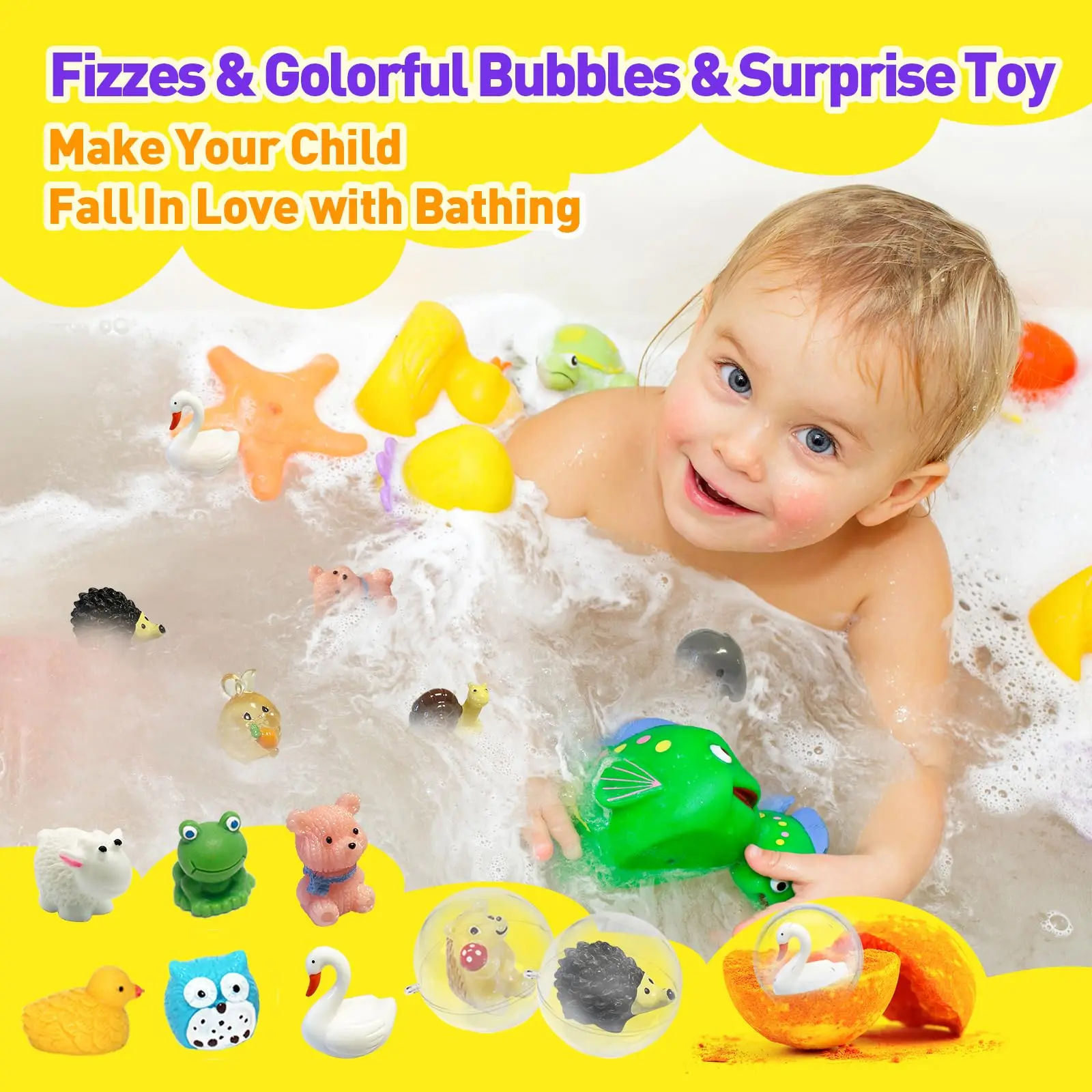 Bath Bombs for Kids, 12pcs Bath Bombs with Surprise Toys Inside ...