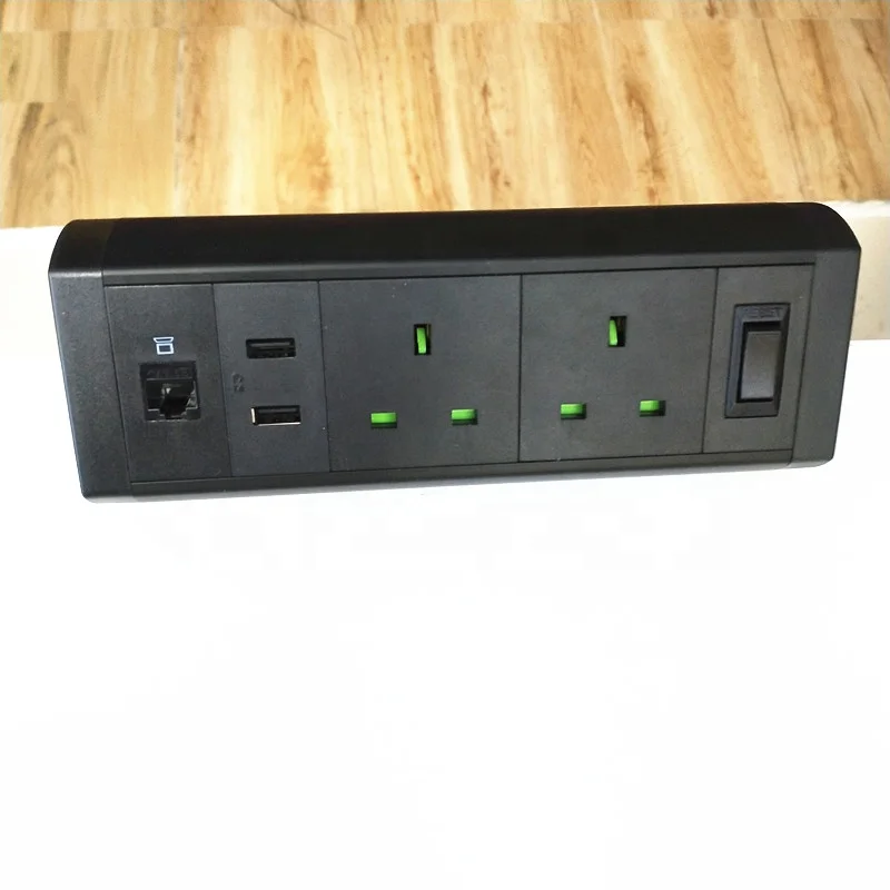Uk Power Data Grommet Desk Edge Mount Socket /desktop Clamp On Mounted ...