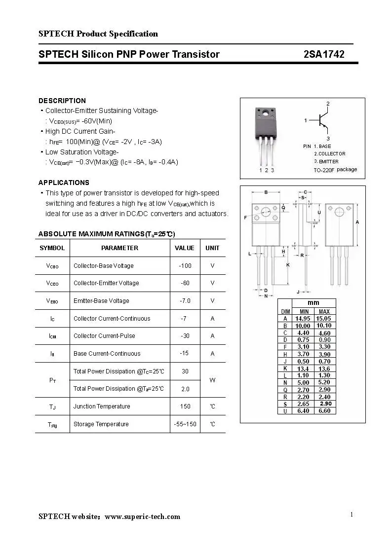 Venta directa de fábrica de alta potencia transistor 2sa1742 especial ...