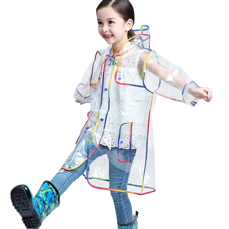 Factory Custom Clear Plastic Raincoat for Kids Colorful EVA Waterproof Poncho With Logo PVC ...