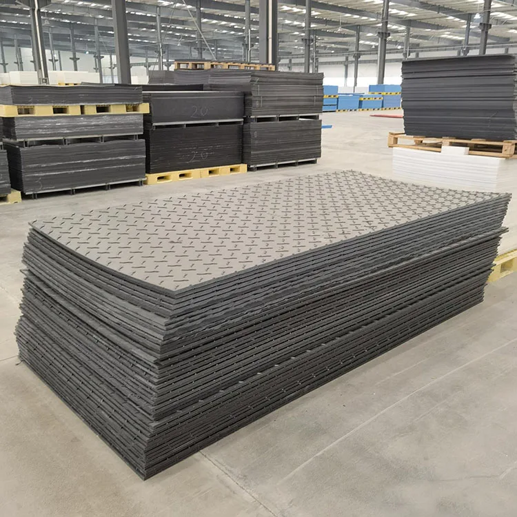 Heavy Duty 4x8 Plastic Uhmwpe Hdpe Temporary Construct Excavator Road Mats Swamp Ground Floor ...