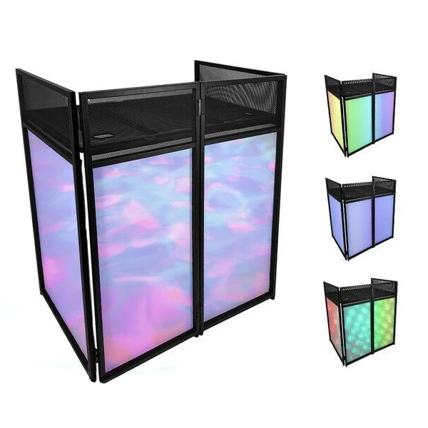 DJ Mobile Disco Booth Stand System with Shelf & Lycra Cloths