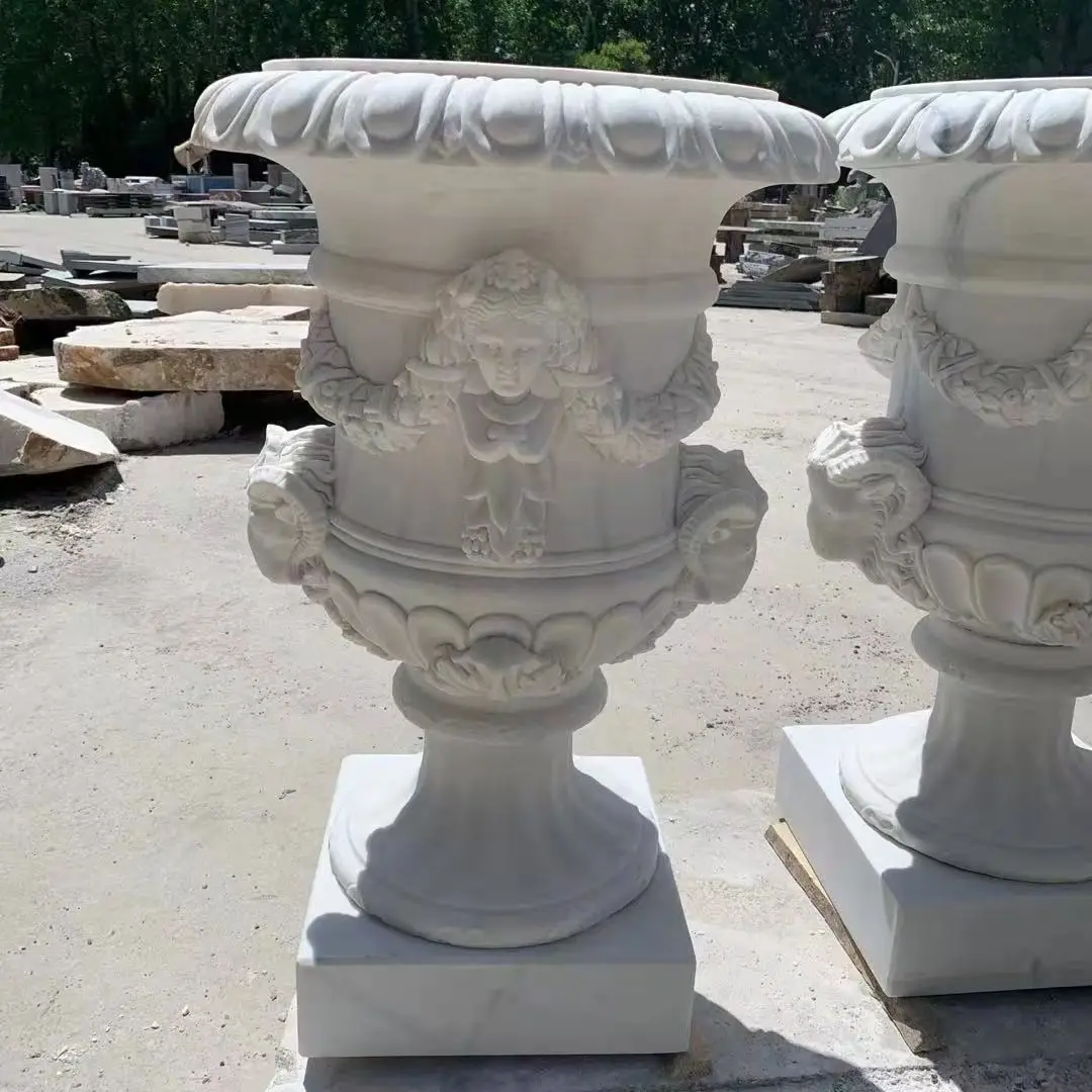 Outdoor Planter Design Marble Flower Planter Vase Pot Rome Marble ...