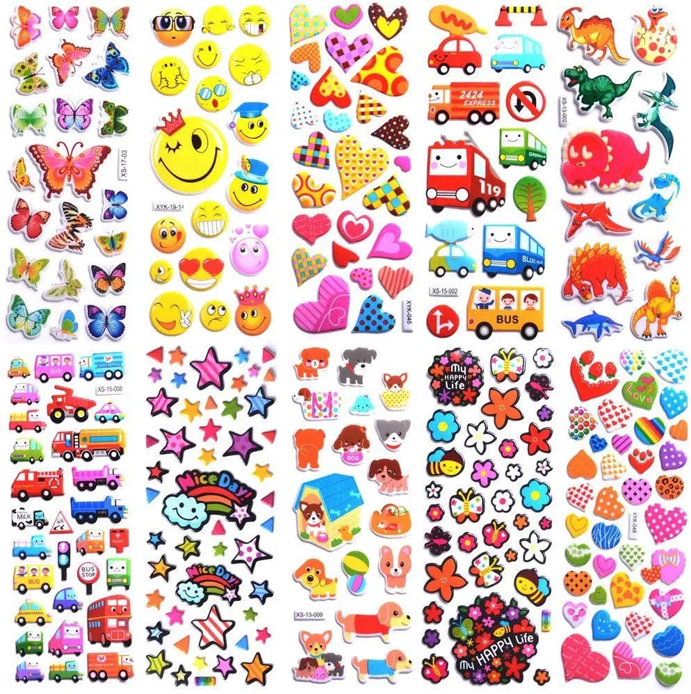 Custom OEM Adhesive Cartoon 3D Puffy Sticker| Alibaba.com