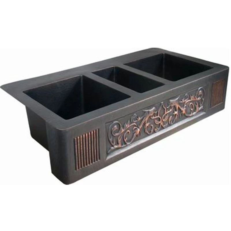 Handmade Oil Rubbed Bronze Patina Copper Kitchen Sink