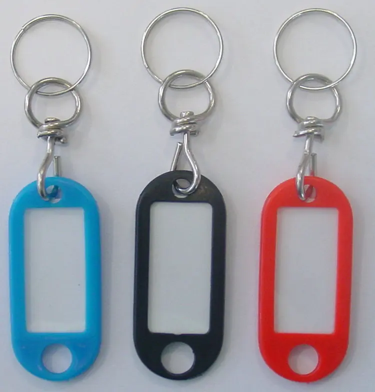 Promotional Pvc Id Name Label Number Tag Key Chain Paper Plastic Orange ...
