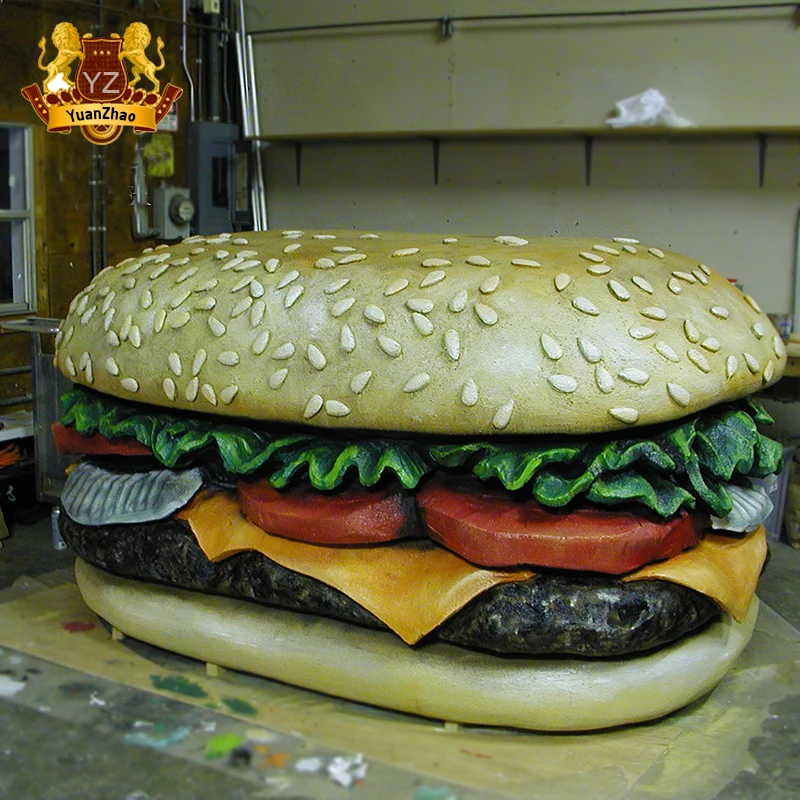 Custom Made Cartoon Food Fiberglass Hot Dog Statue