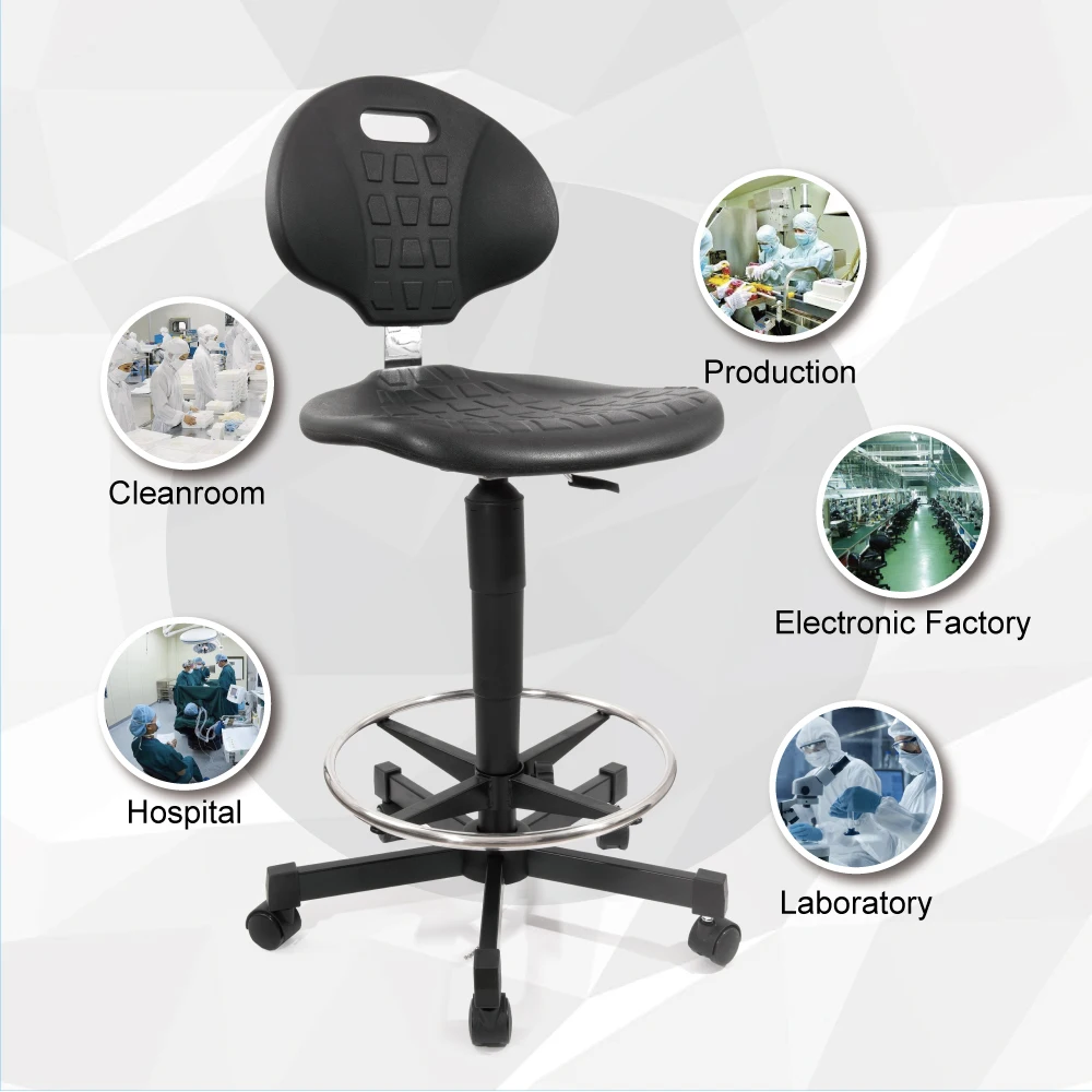Industrial Workshop ESD Ergonomic Chair With Backrest Laboratory ...