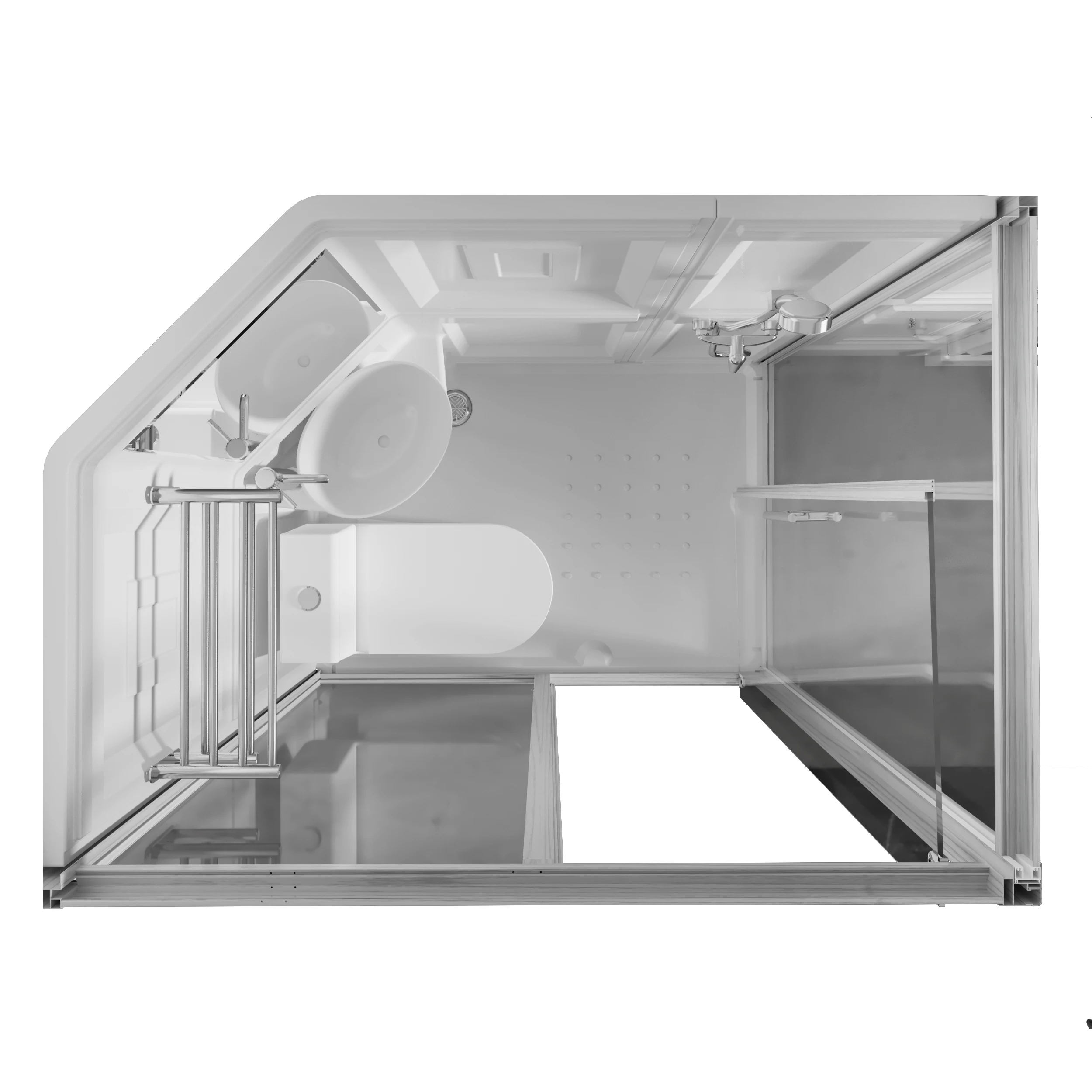 Prefab Modular Bathroom Pod with Custom Glass Shower Door | Wholesale