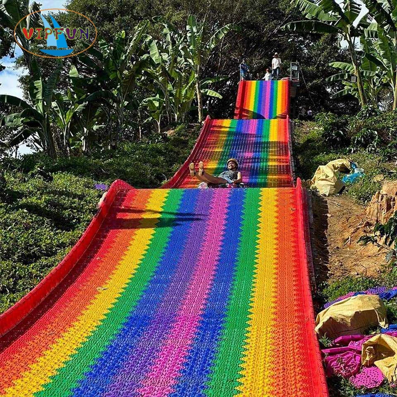 New Plastic Rainbow Slide - Fun Outdoor Playground Equipment